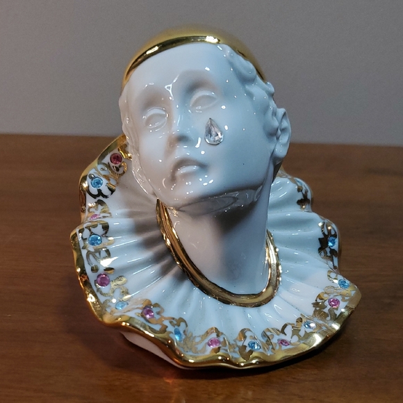 Art | Rg Oggetti Limoges Capodimonte Porcelain Clown Swarvoski Crystals ...